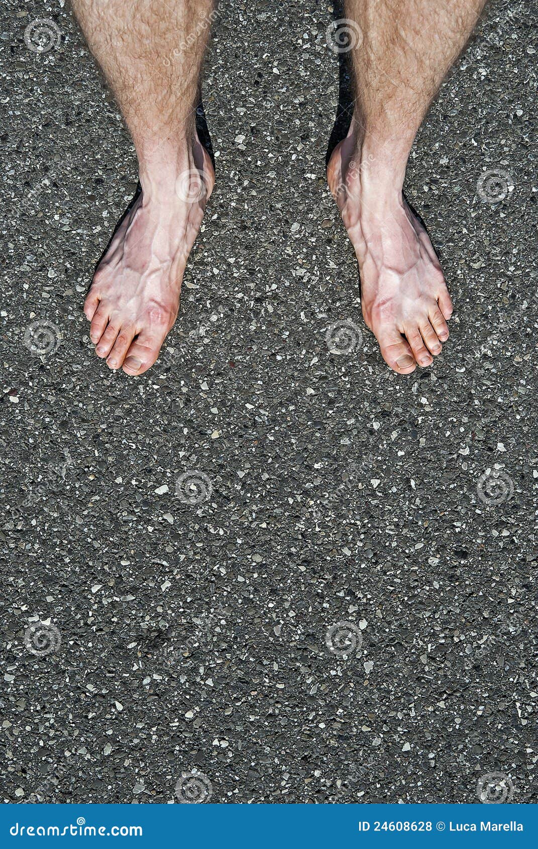 Bare feet on cement stock photo. Image of material, asphalt - 24608628