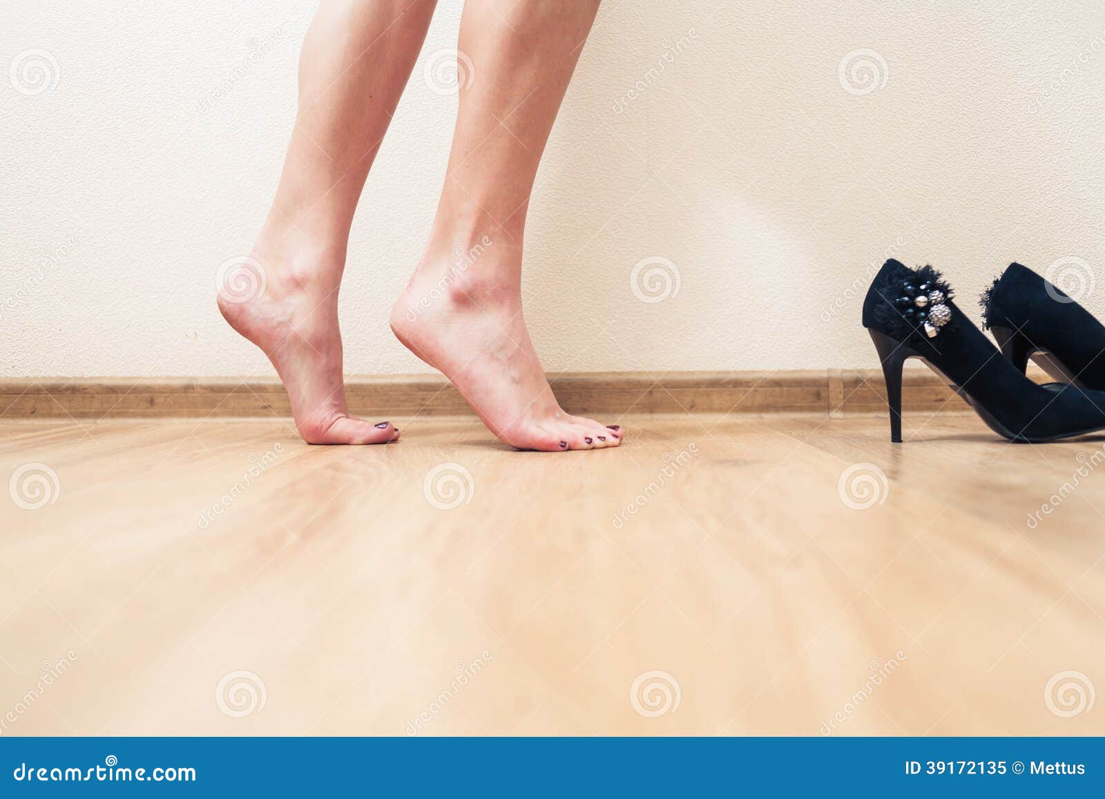 Bare Feet Female Low Section View Stock Image - Image of indoor, model ...