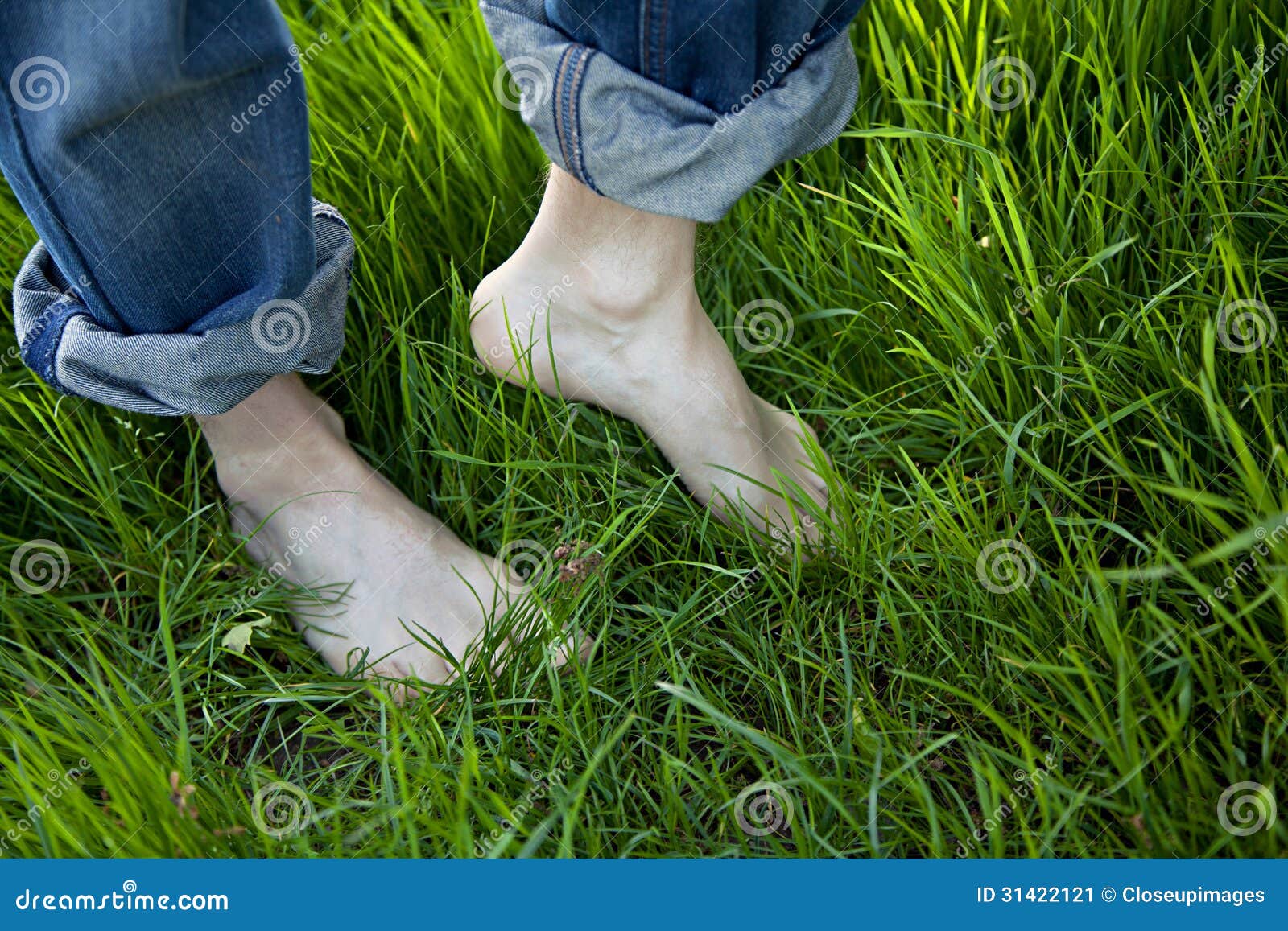 Bare feet on green grass stock image. Image of natural - 31422121