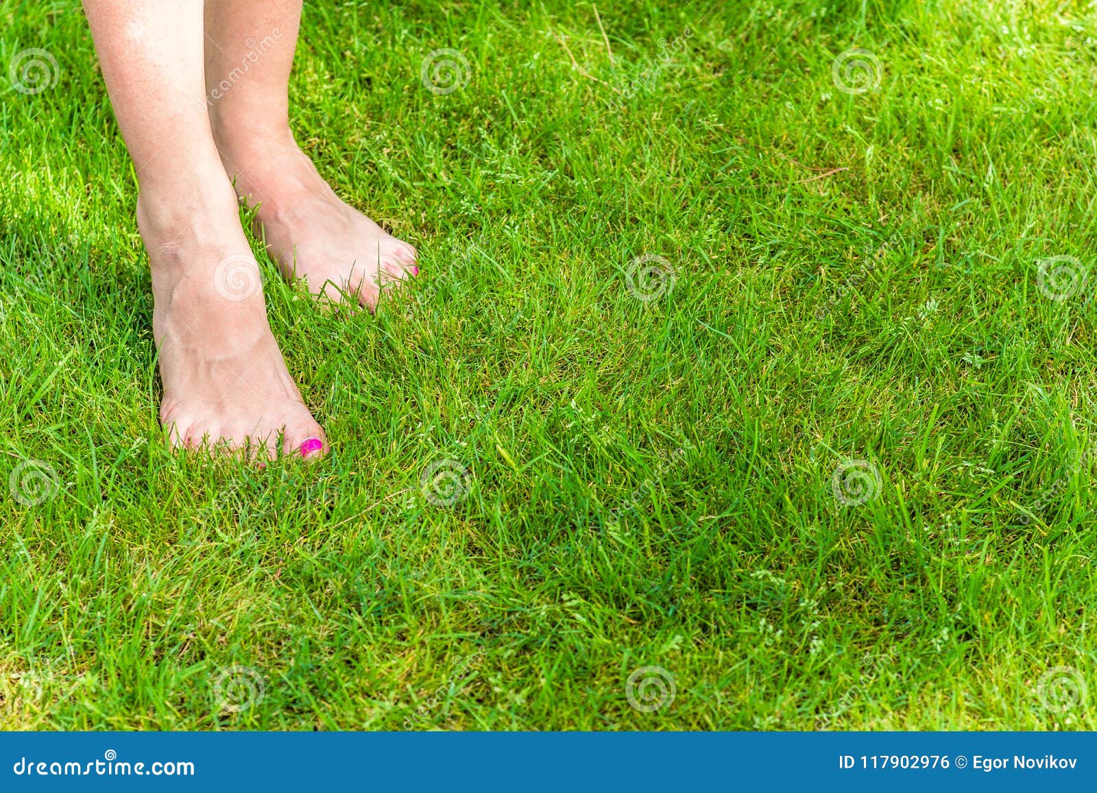 Bare Feet on Green Grass in Summer Stock Photo - Image of people ...