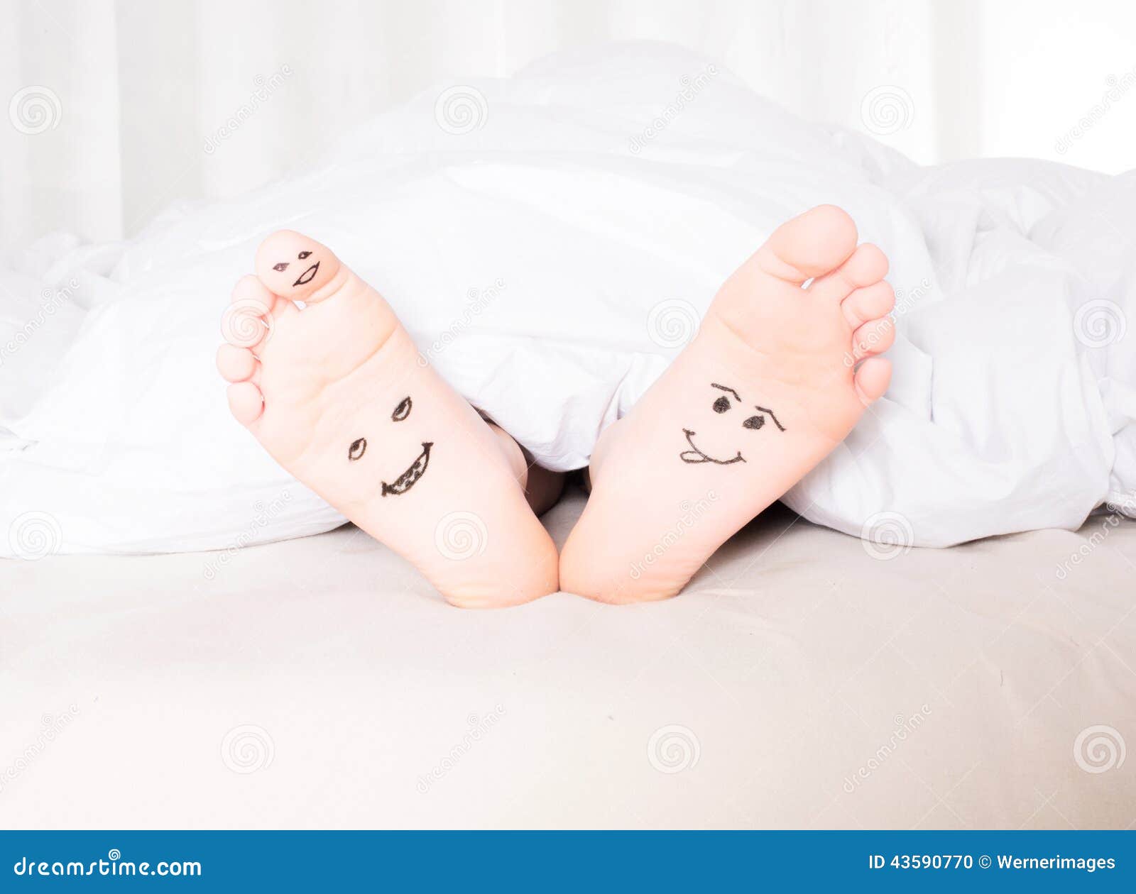 Bare Feet with Smiley Faces Stock Photo - Image of pedicure, small ...