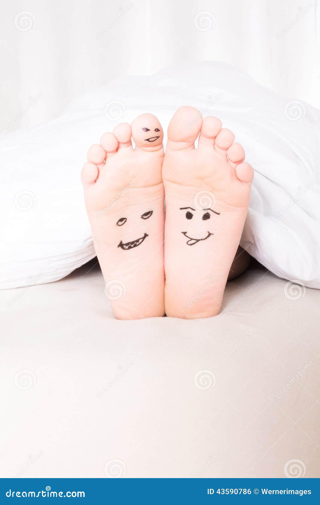 Bare Feet with Smiley Faces Stock Photo - Image of paint, drawing: 43590786