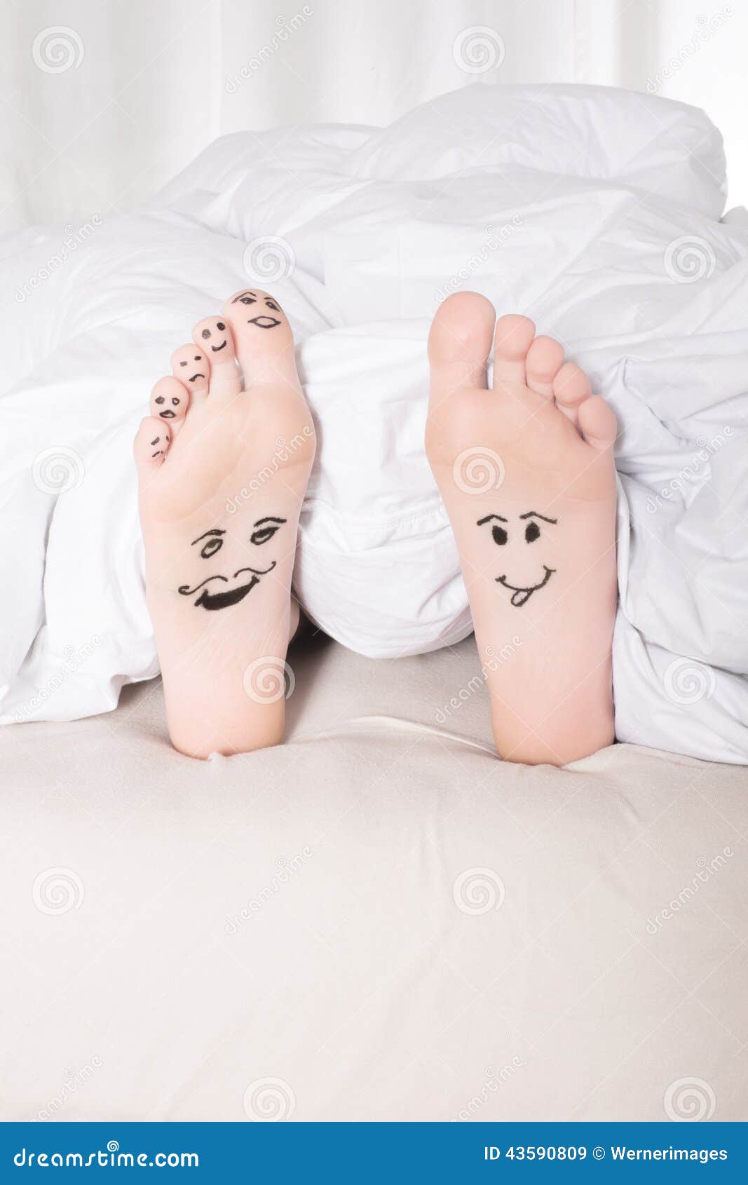 Bare Feet with Smiley Faces Stock Image - Image of funny, smiling: 43590809