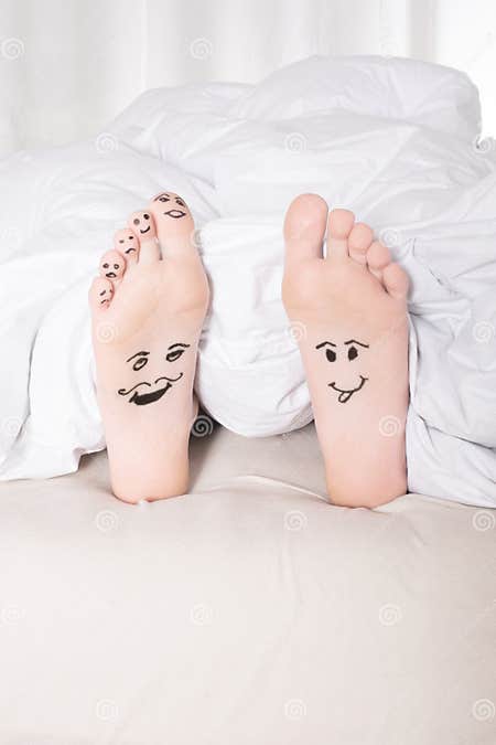 Bare Feet with Smiley Faces Stock Image - Image of funny, smiling: 43590809