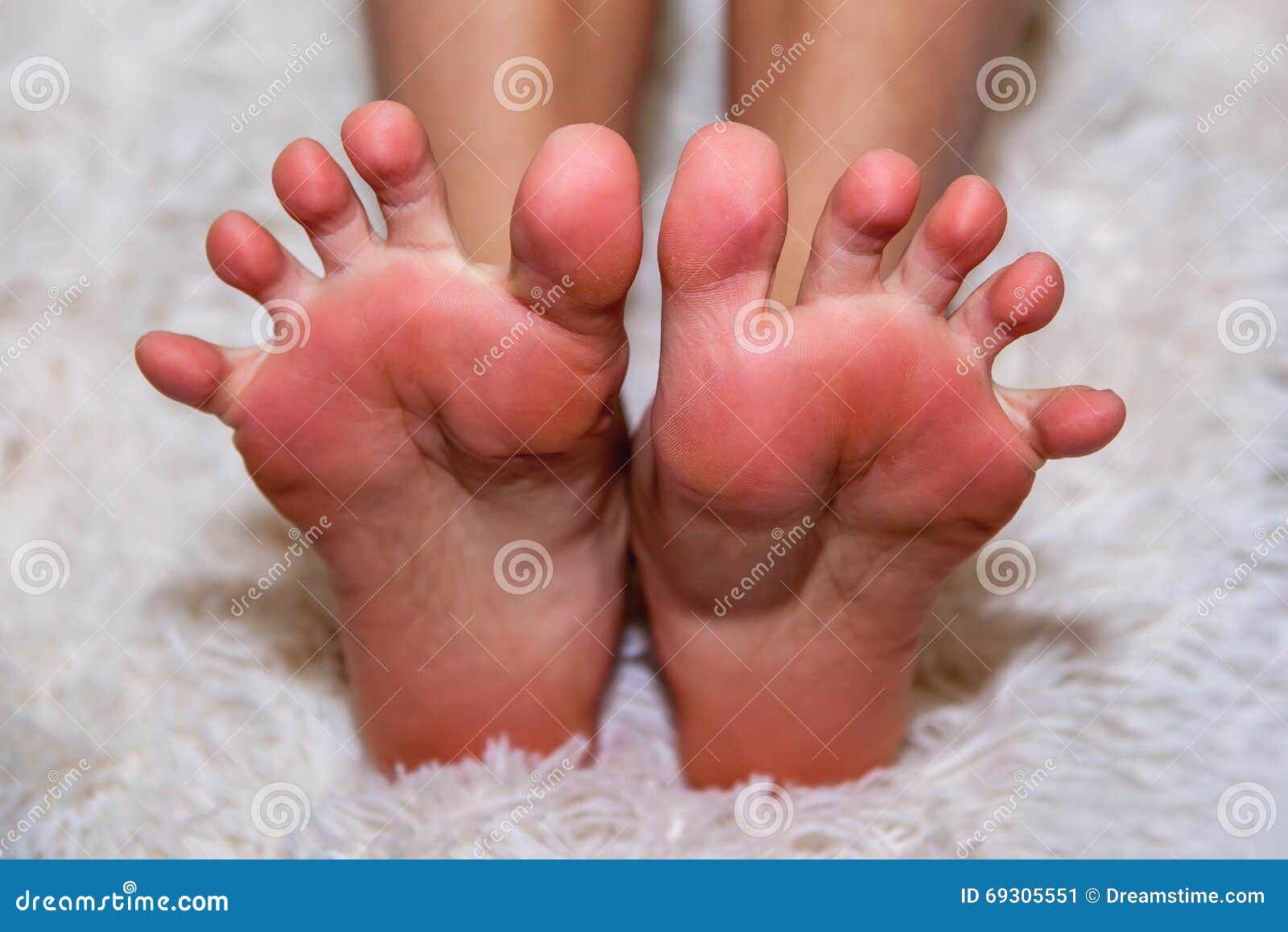 Bare feet on wool stock image. Image of podiatrist, stretching - 69305551