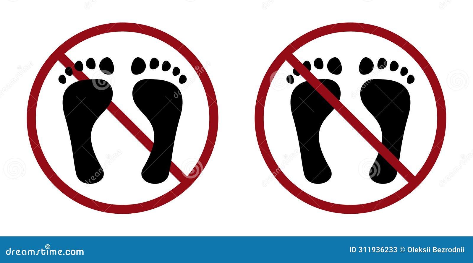 Bare Foot Ban Prohibit Icon. Not Allowed Barefoot Stand Stock Vector ...