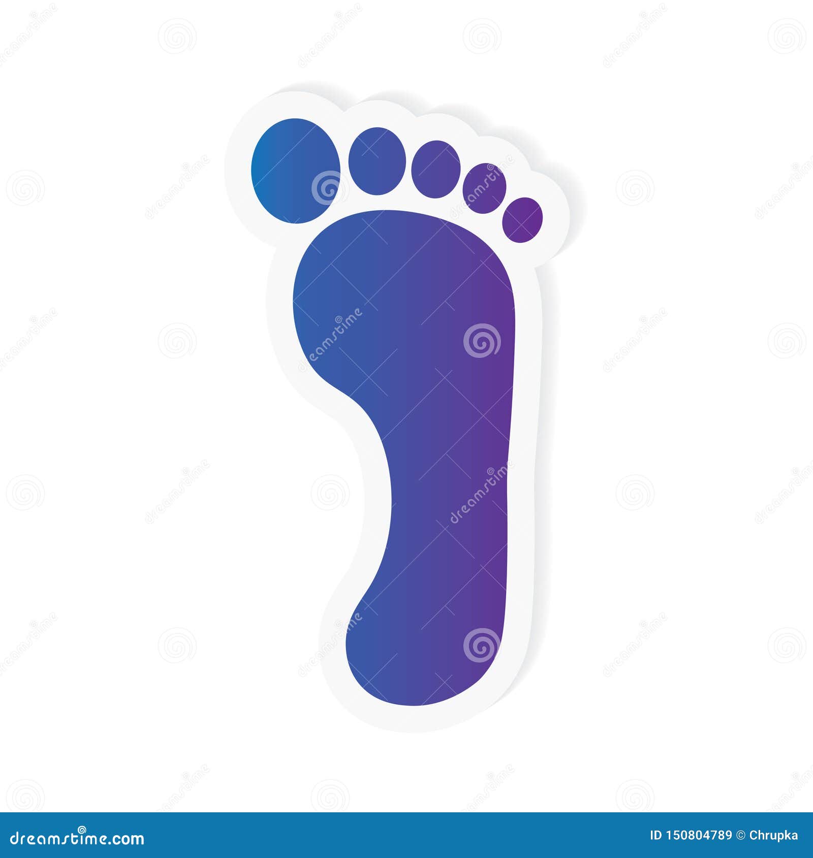 Bare foot print icon stock vector. Illustration of vector - 150804789