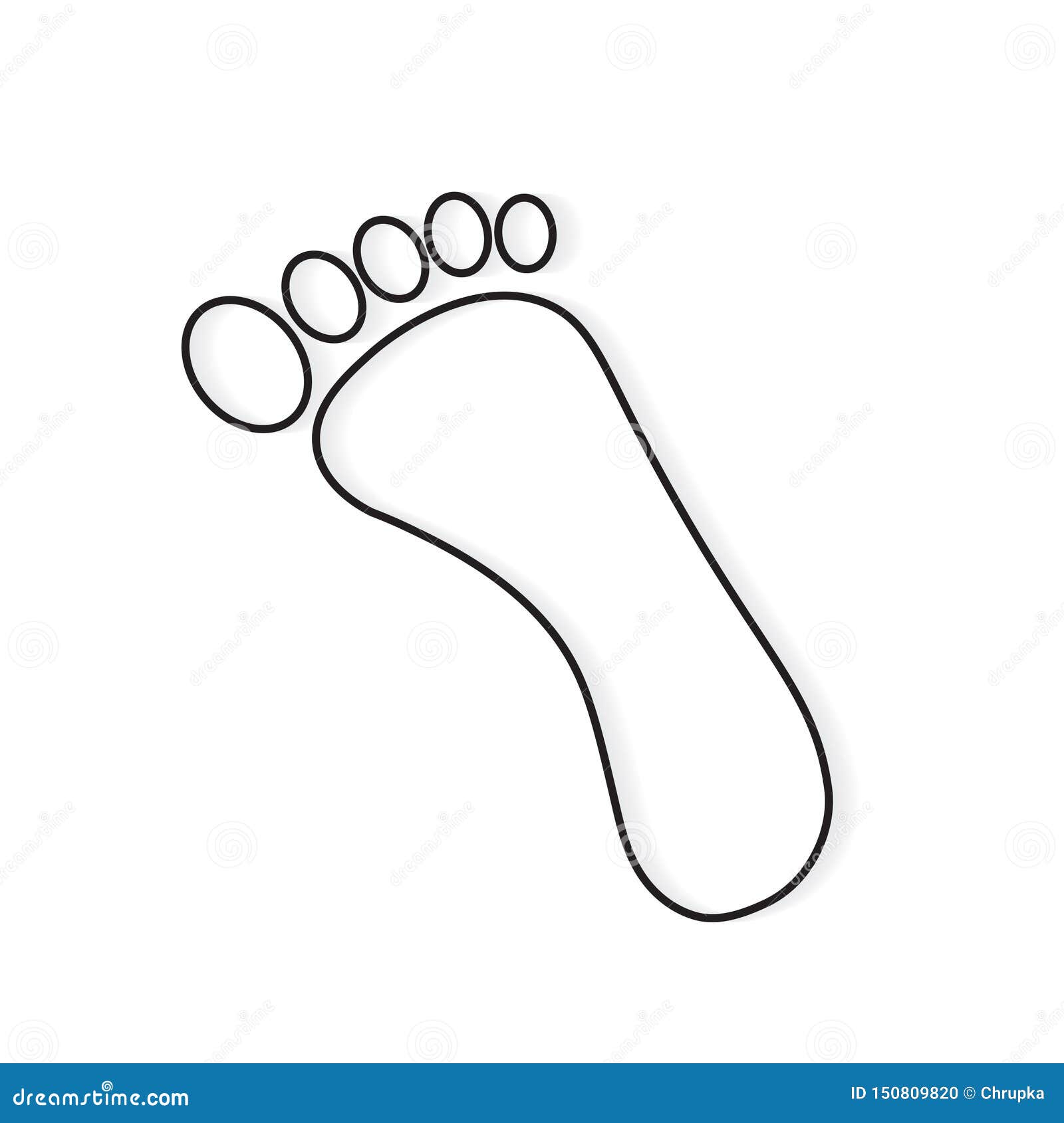 Bare foot print icon stock vector. Illustration of move - 150809820