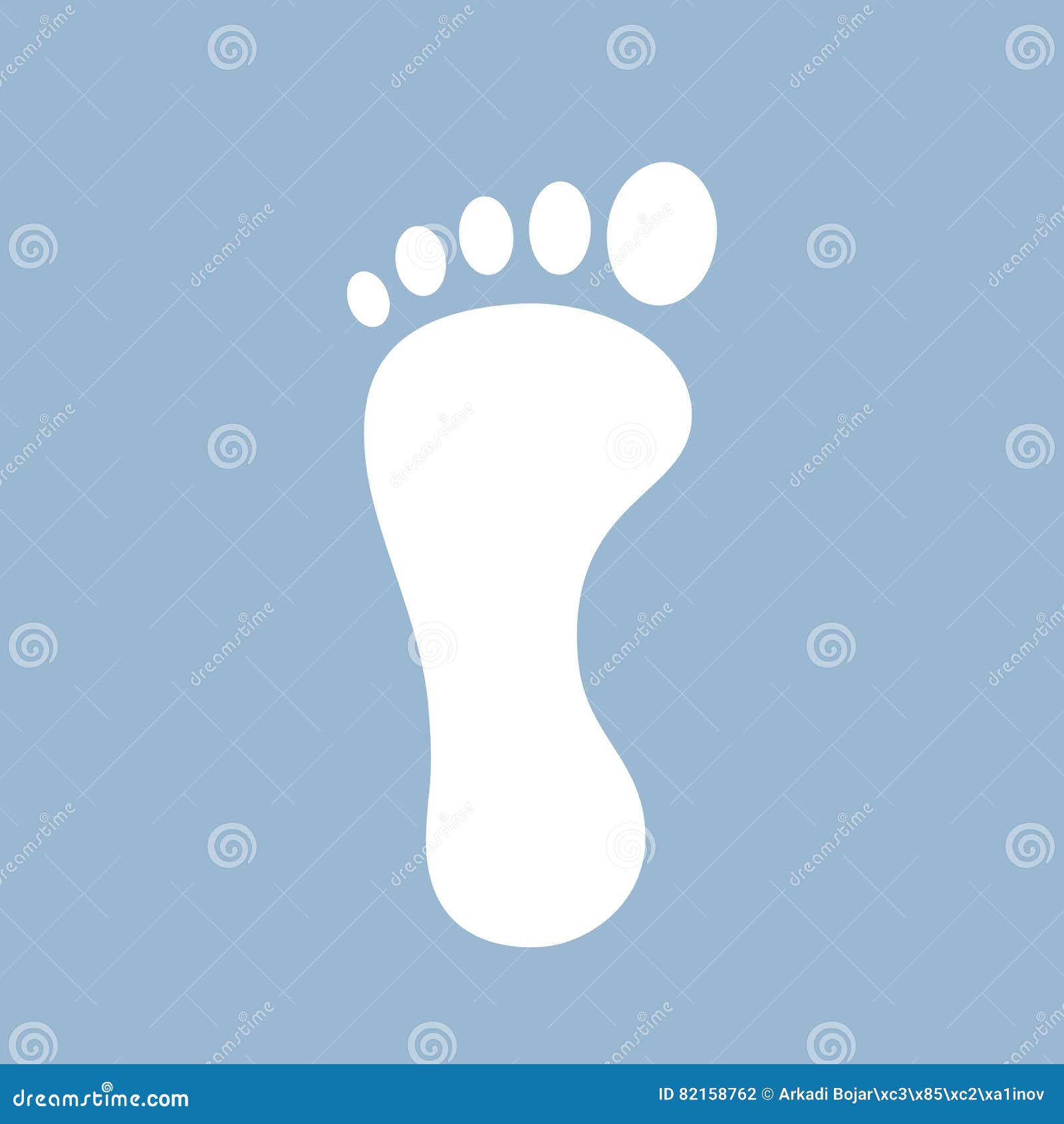 Bare Foot Print Footprint Footstep Silhouette Illustration Cartoon ...