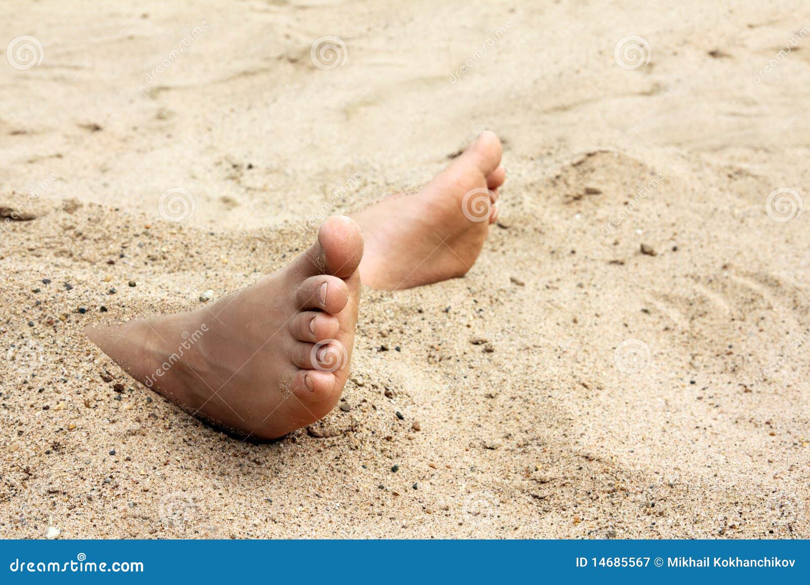 Man's Foot On The Sand Stock Photo | CartoonDealer.com #205170600