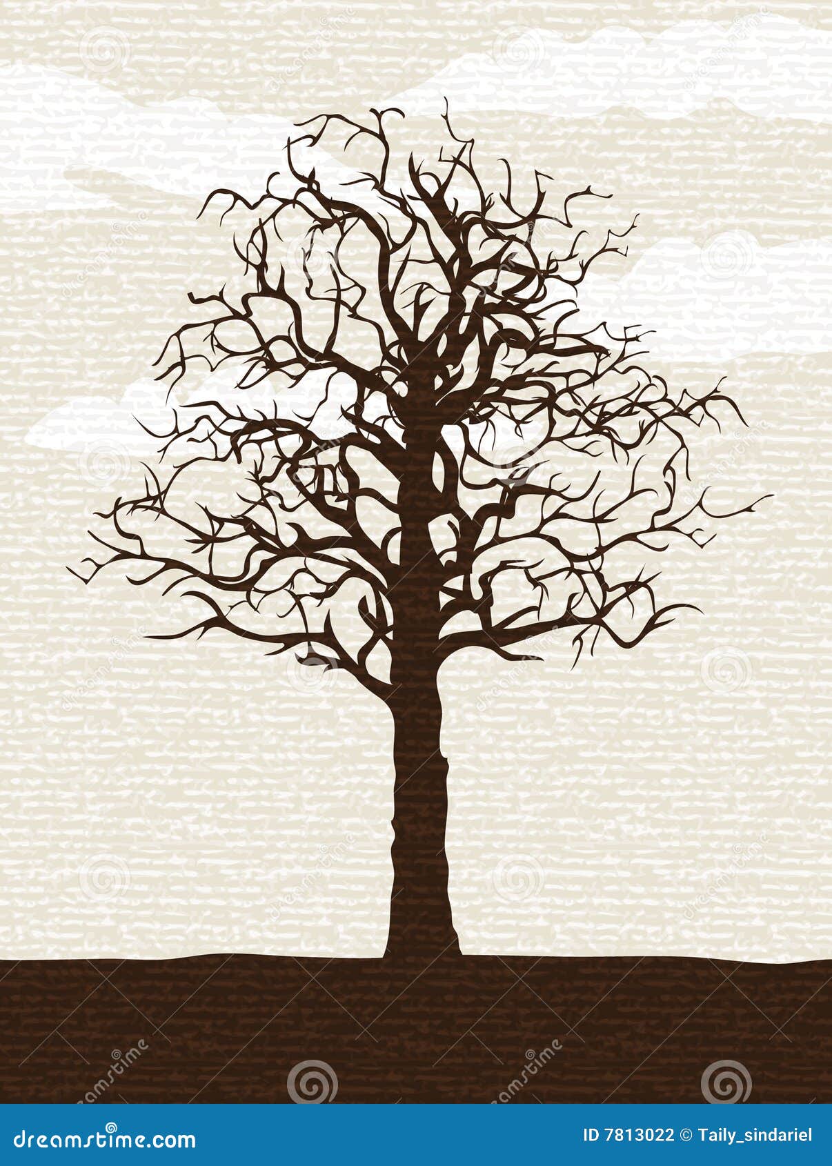 Bare lone tree stock vector. Illustration of lone, bare - 7813022
