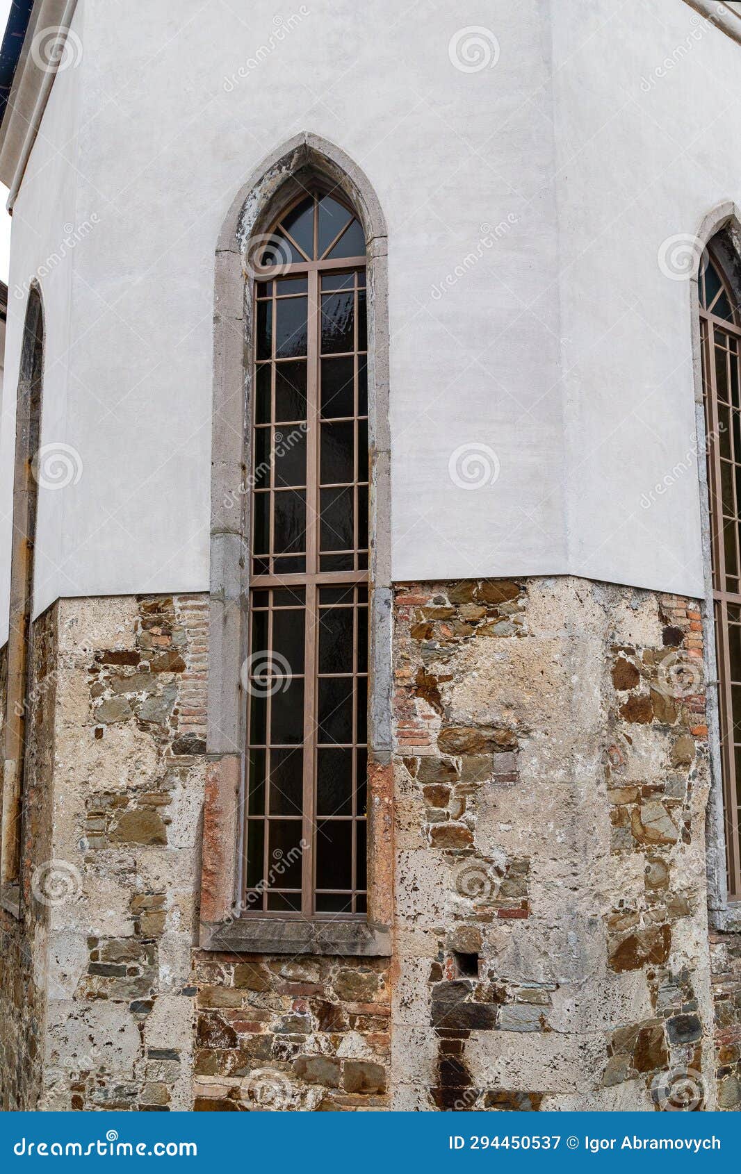 Bare Medieval Masonry and Modern Plaster of an Ancient Wall Editorial ...