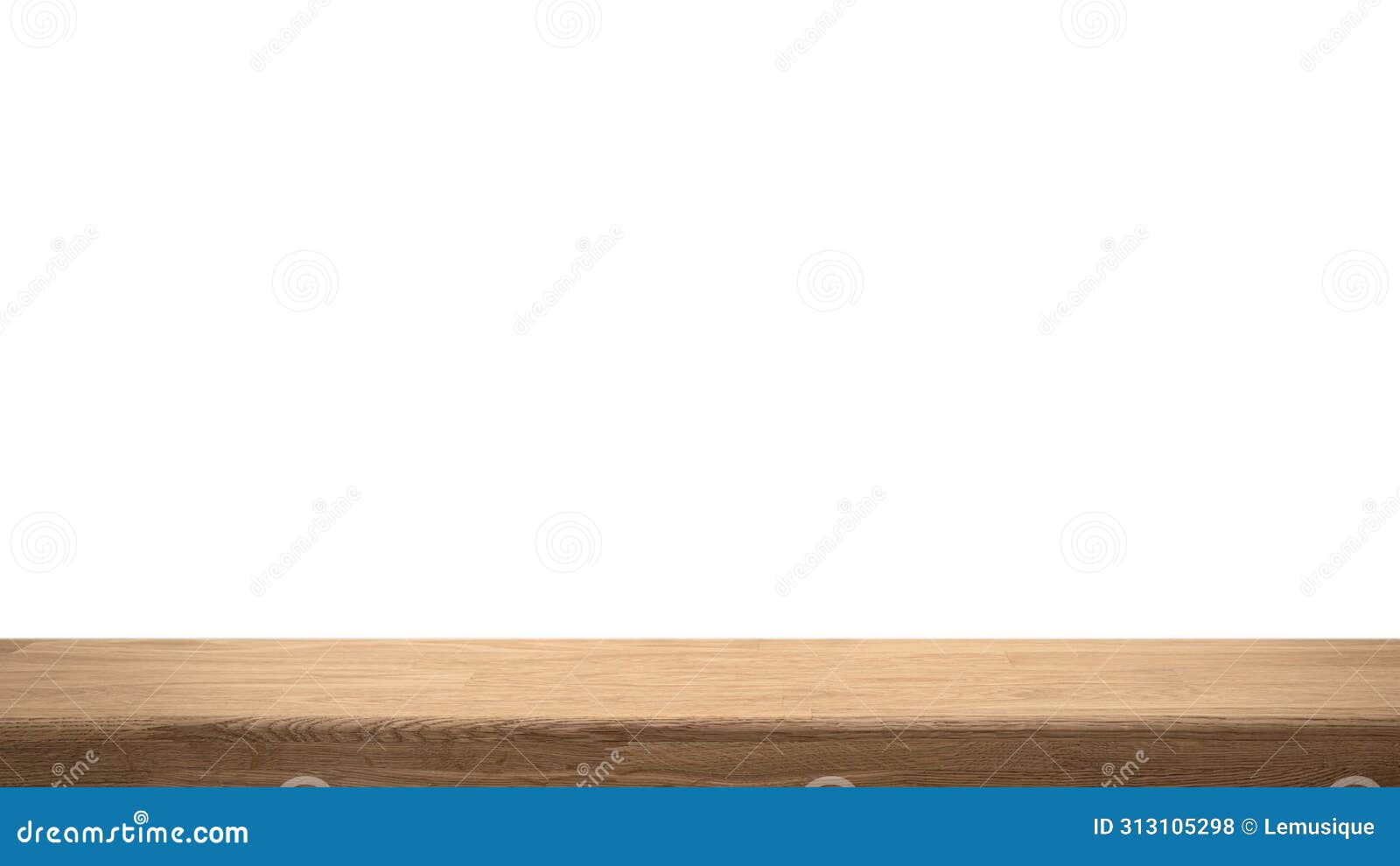Empty Oak Wood Tabletop Against a Blank Background Stock Photo - Image ...