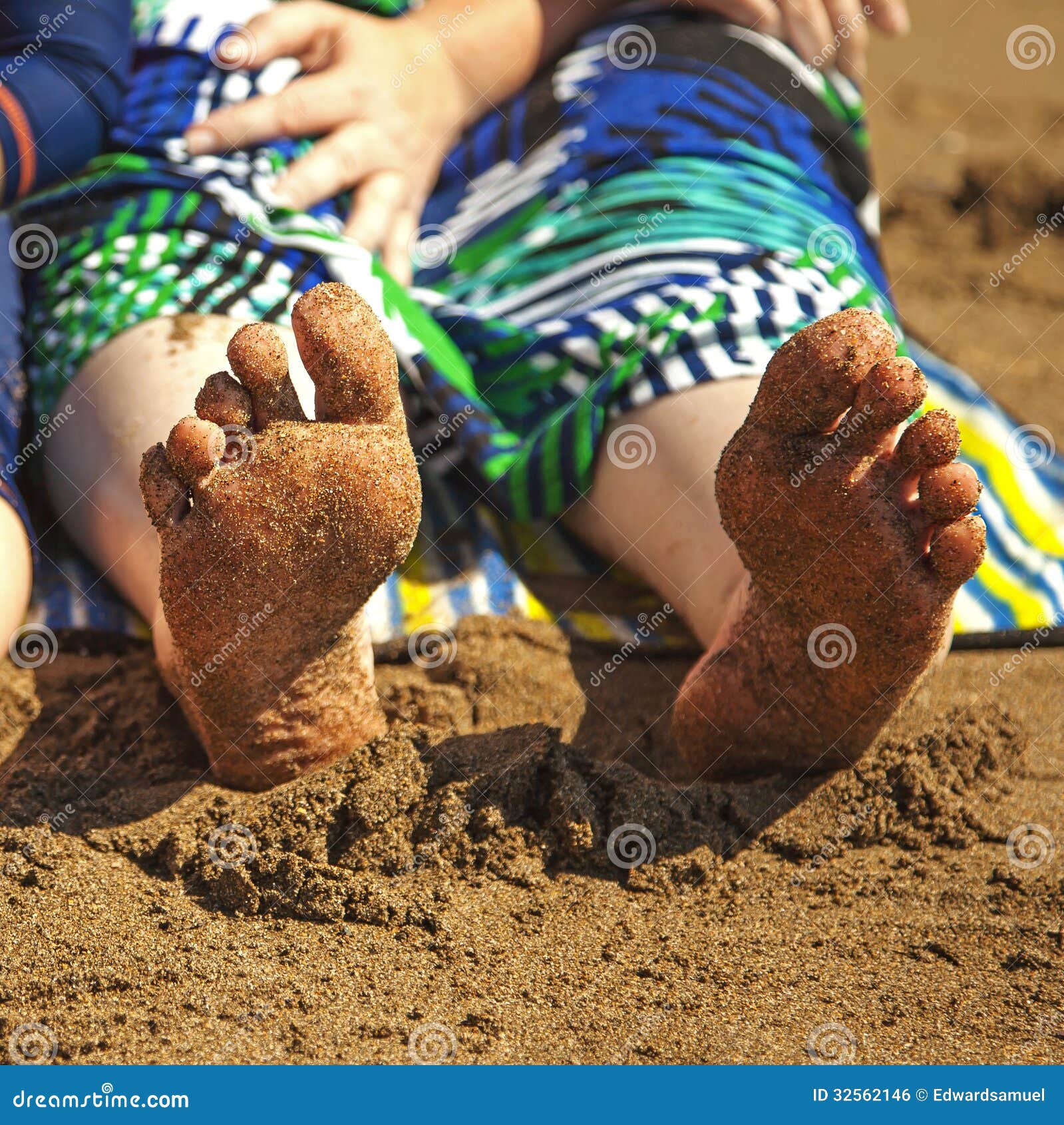 Bare Sandy Feet at the Beach. Stock Photo - Image of square, carefree ...