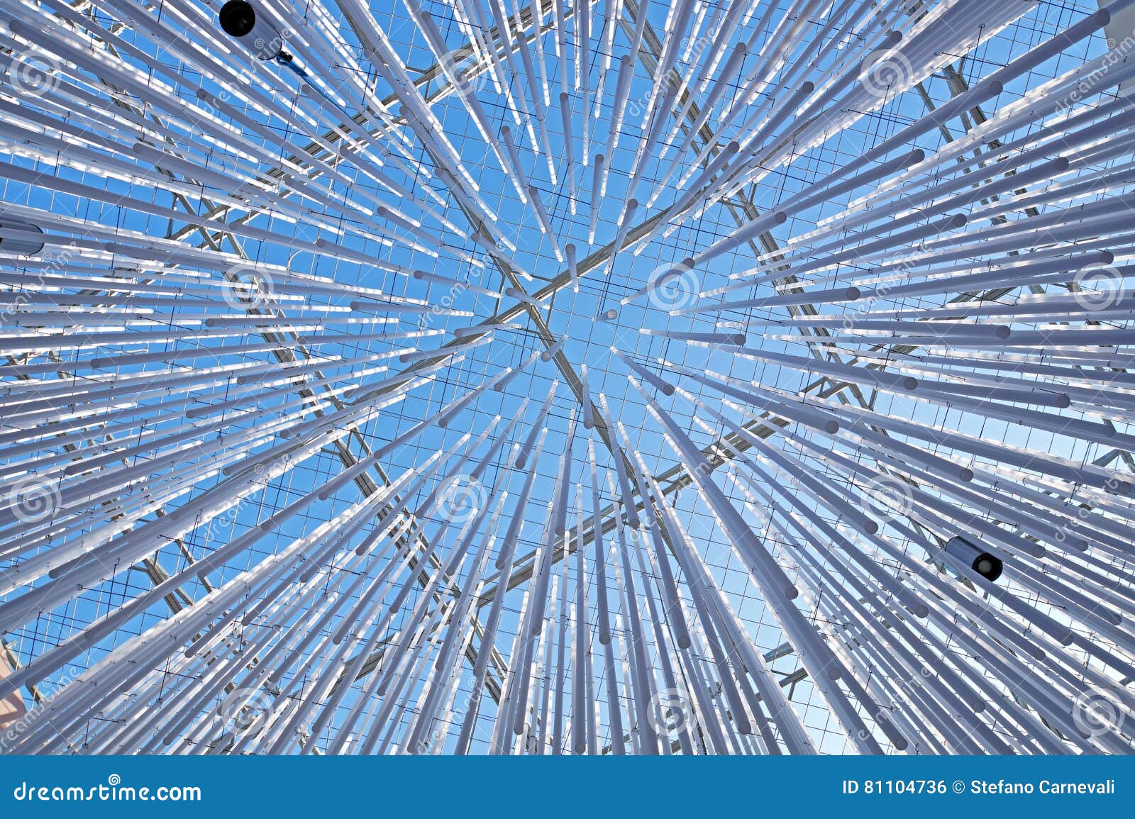 Bare Skin Ceiling Lights with Shooting . Show Roof Structure Stock ...