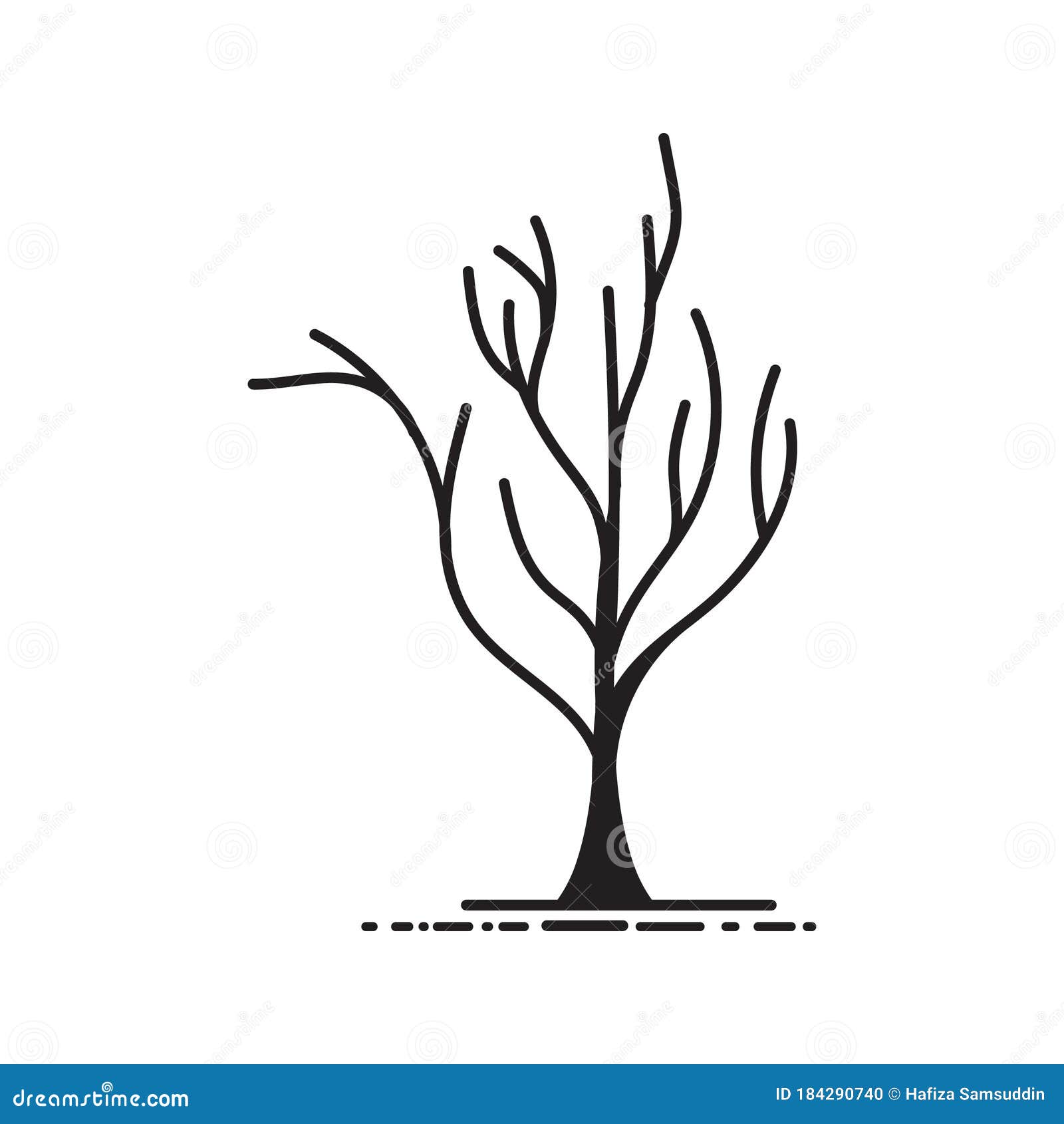 A bare tree illustration. stock vector. Illustration of decorative ...