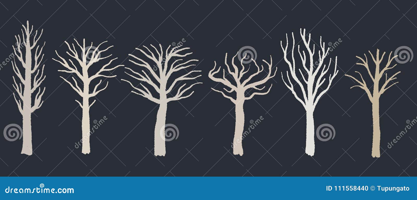 Bare tree set stock vector. Illustration of cartoon - 111558440