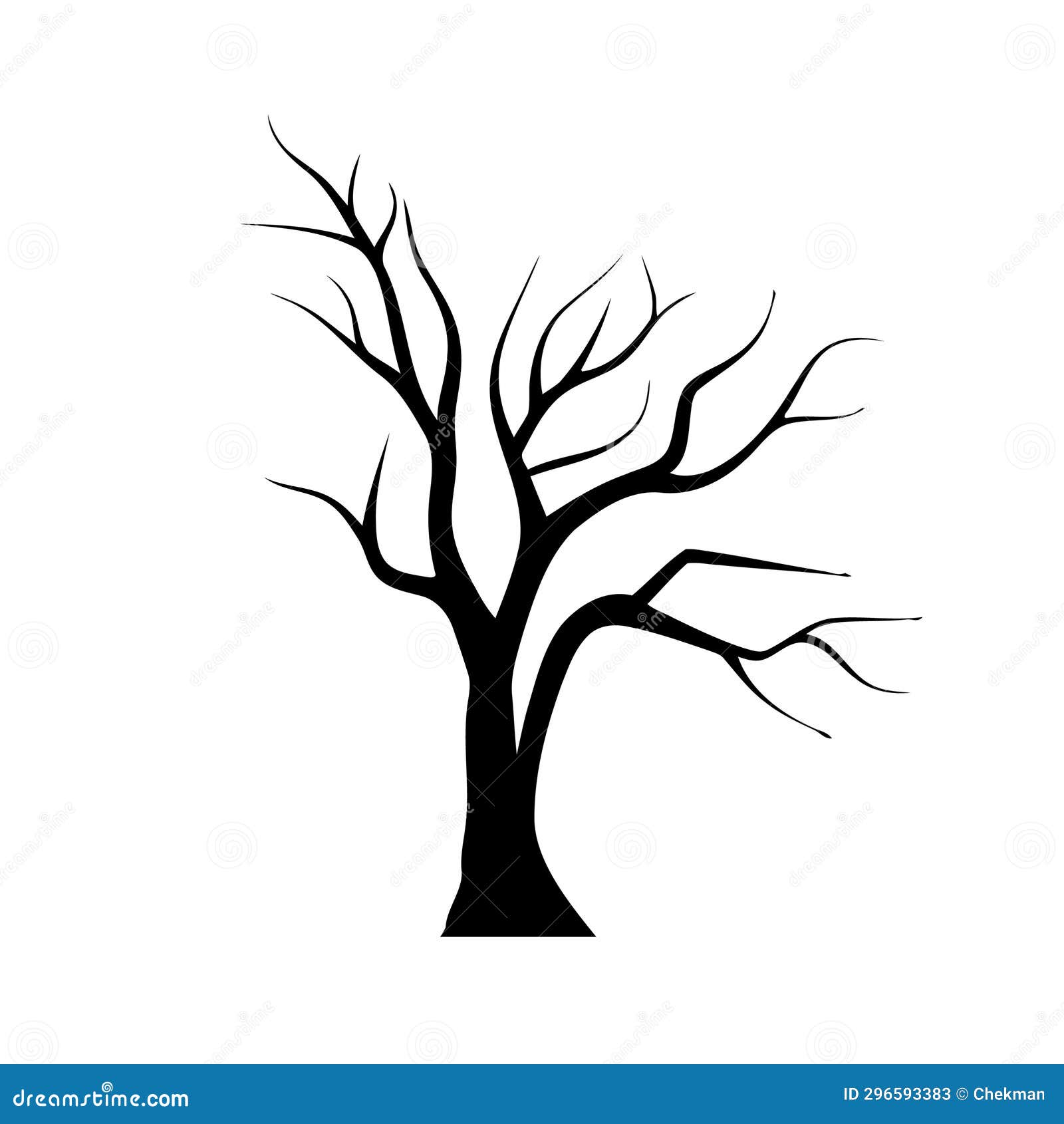 Bare Tree Silhouette Icon. Black Icon Of A Leafless Tree. Concept Of ...