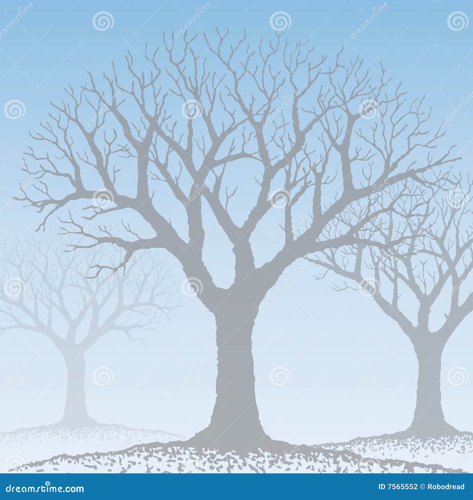 Bare tree (vector) stock vector. Illustration of meadow - 7565552