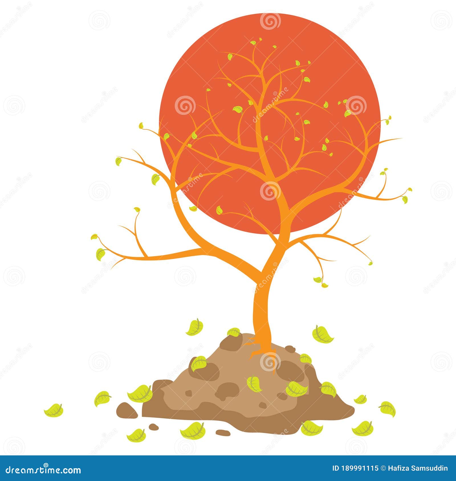 Almost Bare Tree. Vector Illustration Decorative Design Stock Vector ...