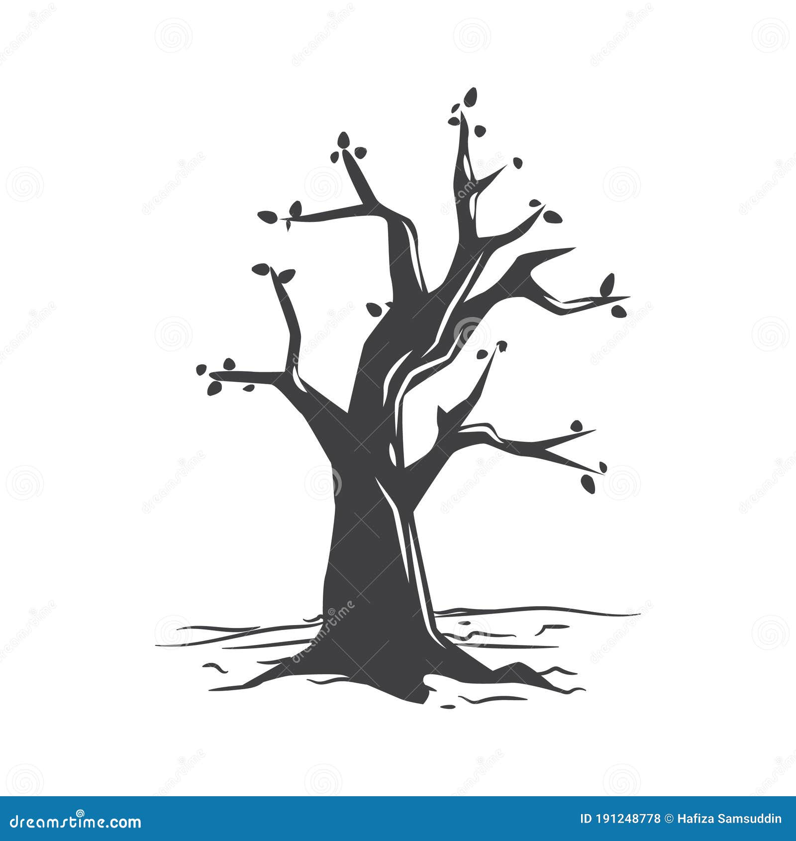 Almost Bare Tree. Vector Illustration Decorative Design Stock Vector ...