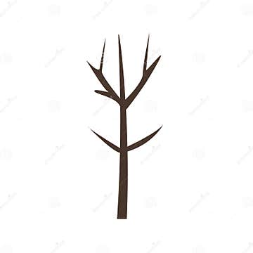 Bare Tree Vector Illustration Isolated on White Background Stock Vector ...