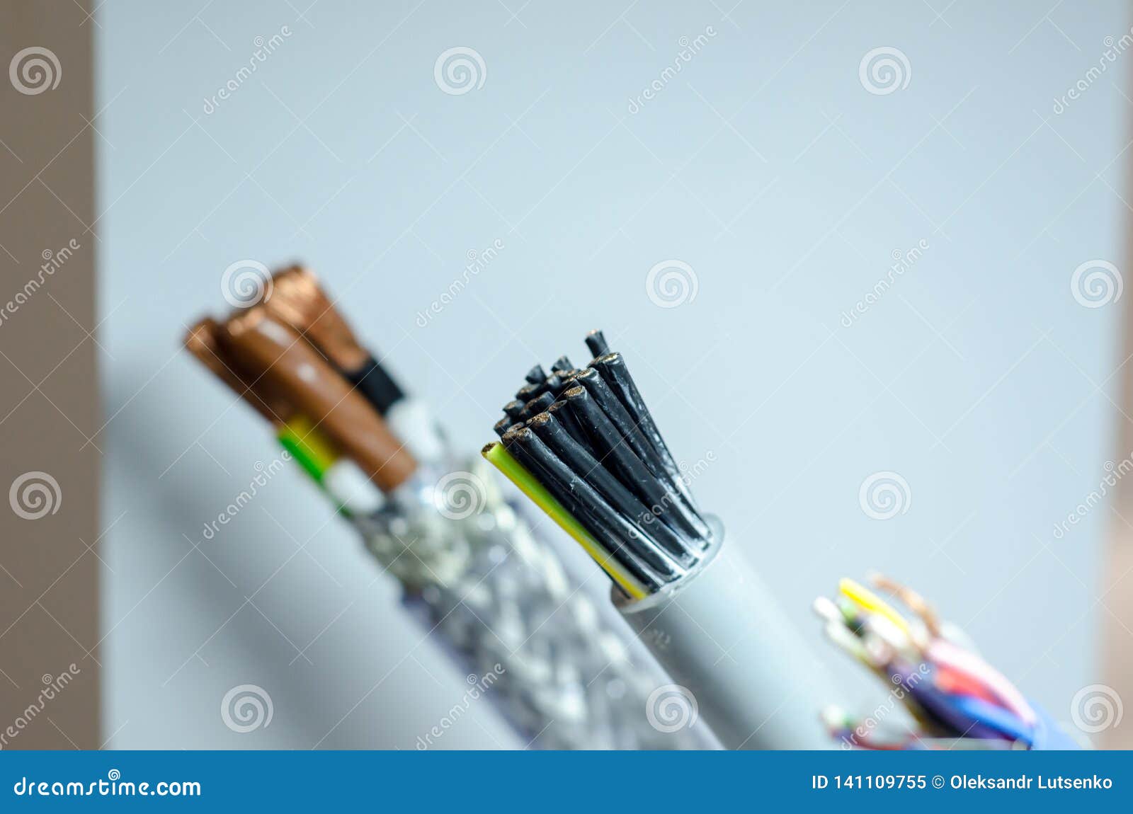 Bare Wires Electric Power Cable Stock Image - Image of isolated, macro ...