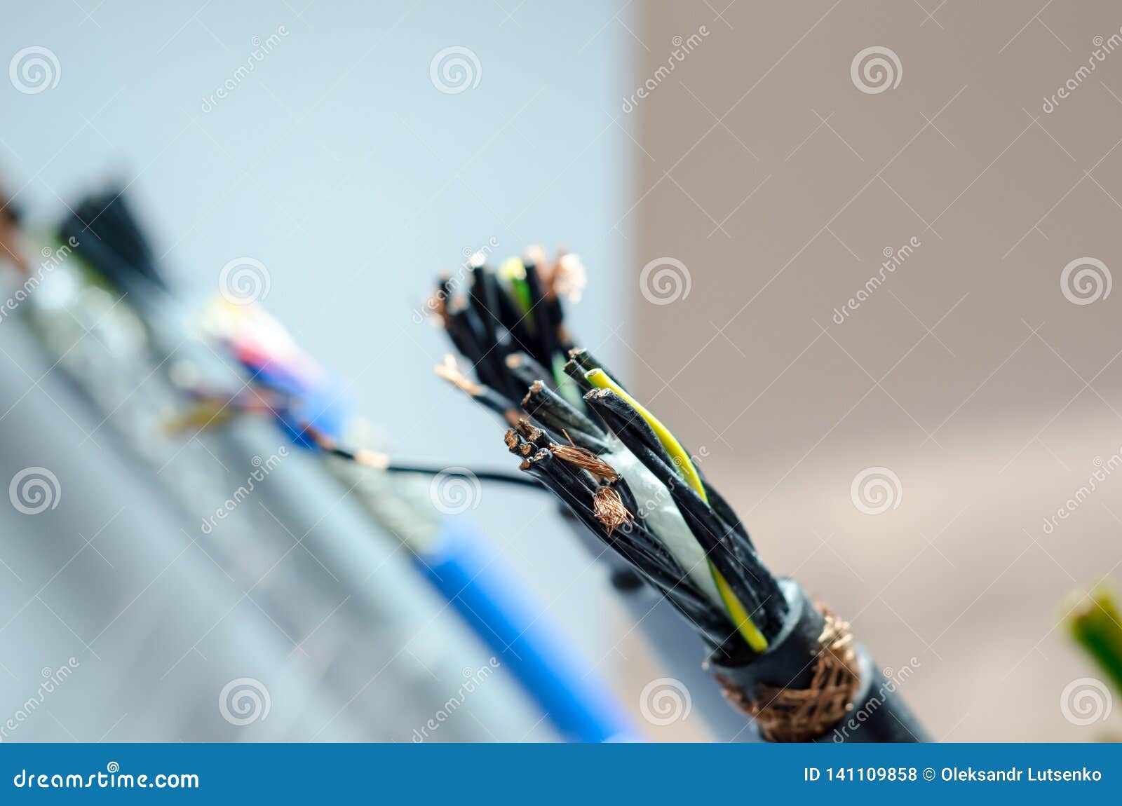 Bare Wires Electric Power Cable Stock Photo - Image of cable, macro ...