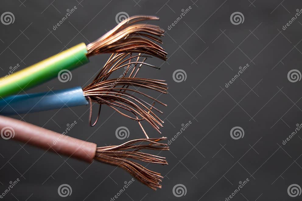 Bare Wires, Soft Focus Macro on Black Stock Image - Image of ...