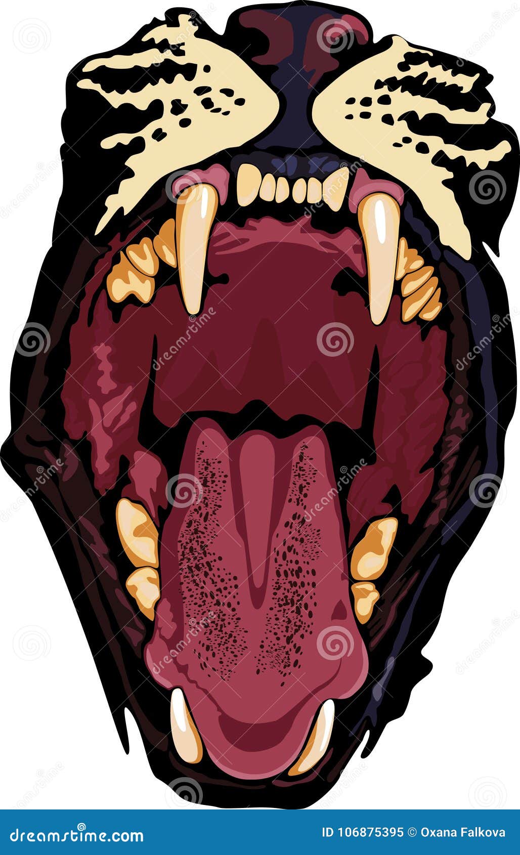 Bared teeth stock vector. Illustration of nature, open - 106875395