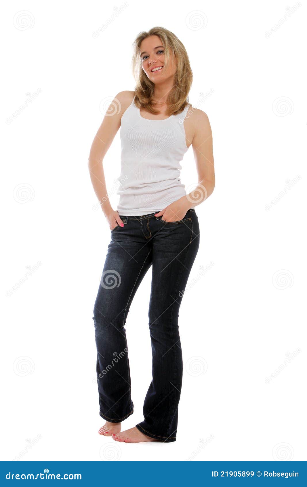 Barefoot blond stock image. Image of beautiful, happy - 21905899