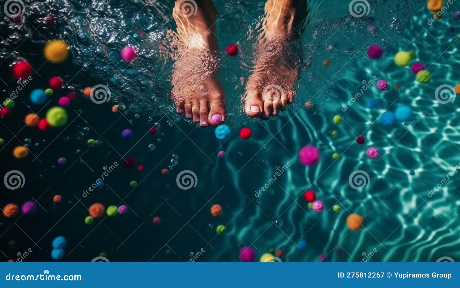 Barefoot Fun in the Swimming Pool Generated by AI Stock Image - Image ...