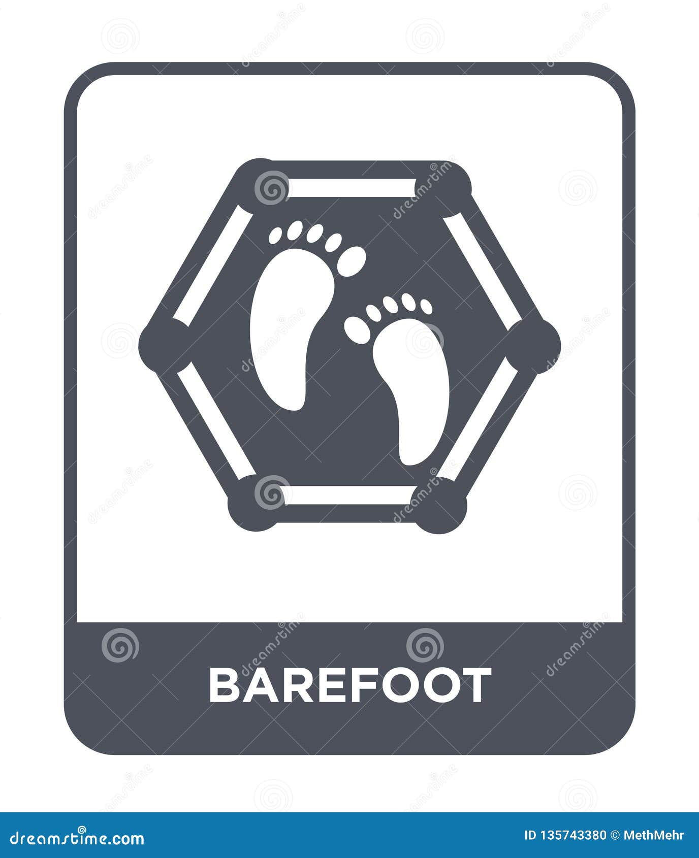 Barefoot Icon in Trendy Design Style. Barefoot Icon Isolated on White ...
