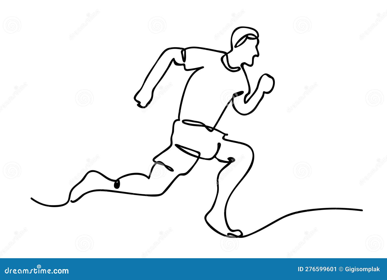 Barefoot Man Runner, Simple Vector One Liner Hand Draw Outline ... Barefoot Man Runner, Simple Vector One Liner Hand Draw Outline ...