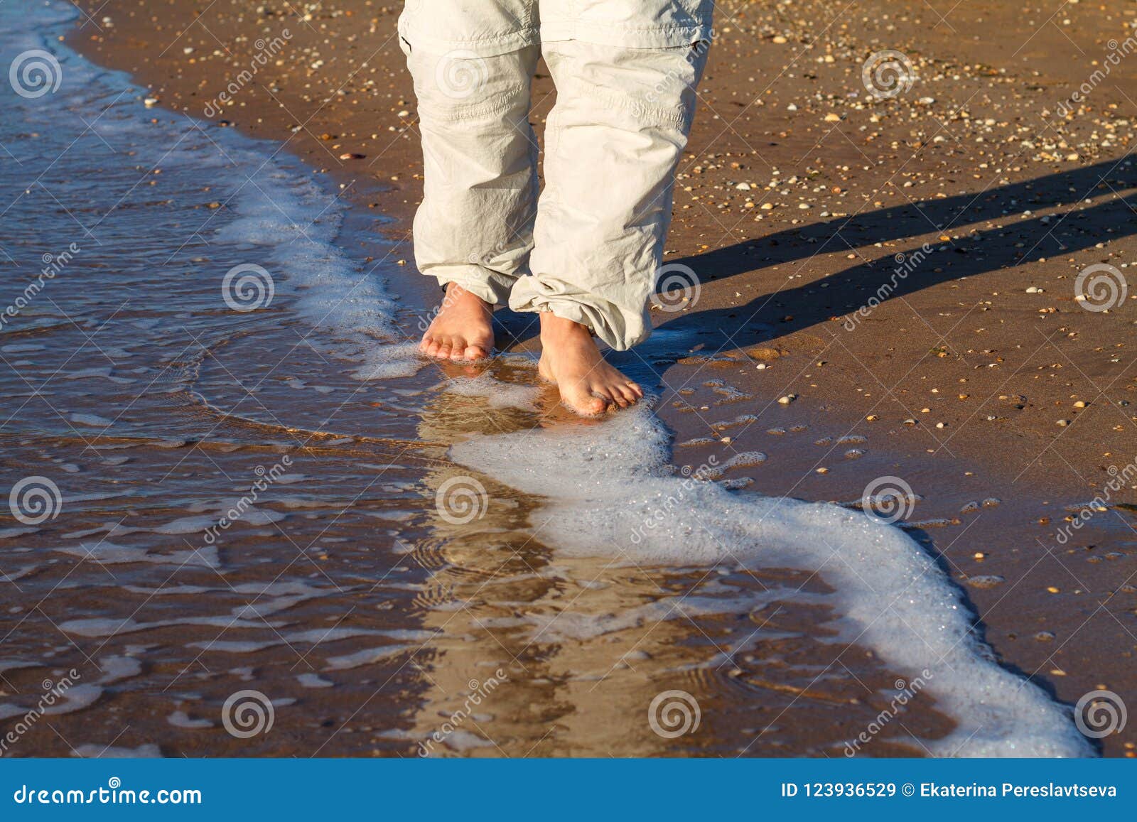Barefoot Man Walking on the Waves of the Surf Stock Image - Image of ...