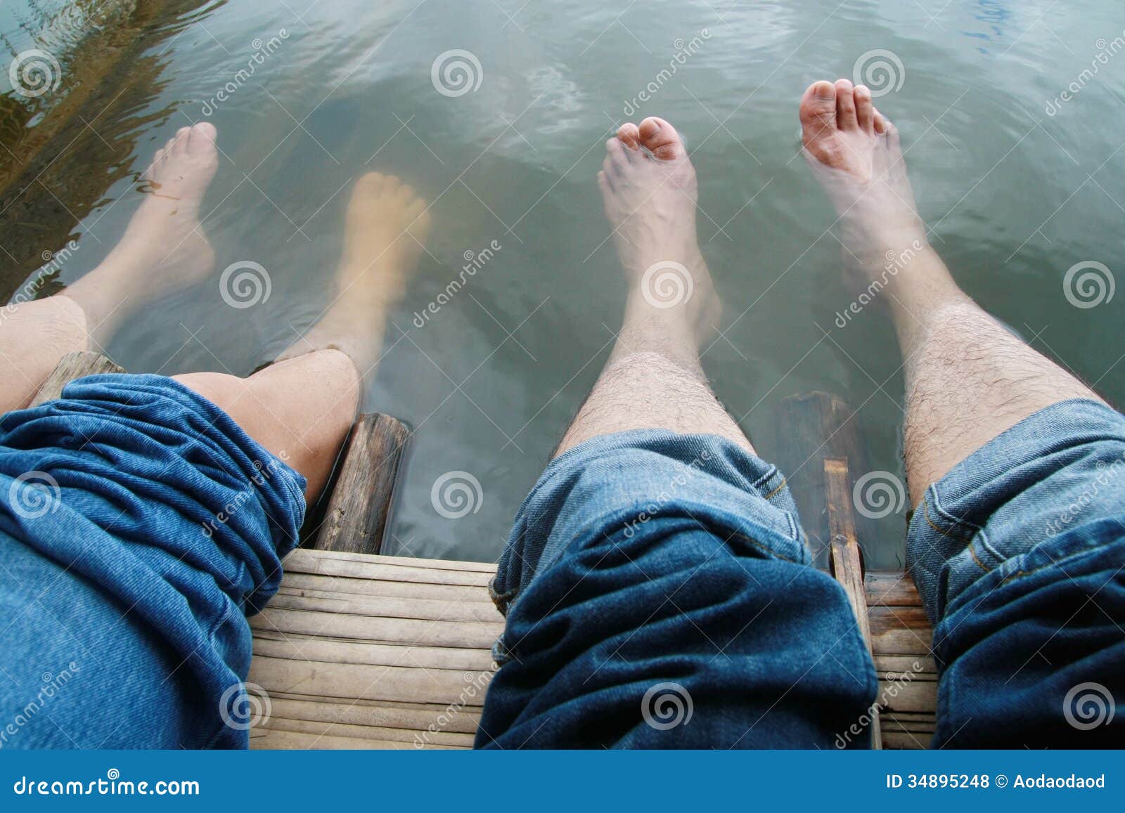 Barefoot play water stock photo. Image of foot, lake - 34895248
