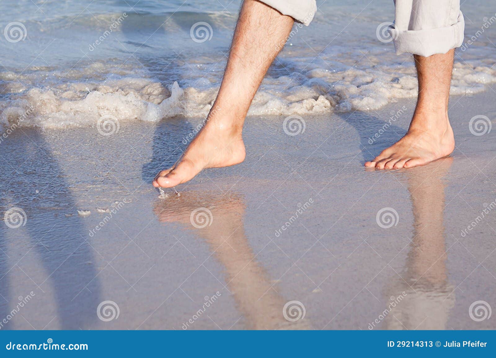 Barefoot in the Sand in Summer Holidays Stock Image - Image of feet ...
