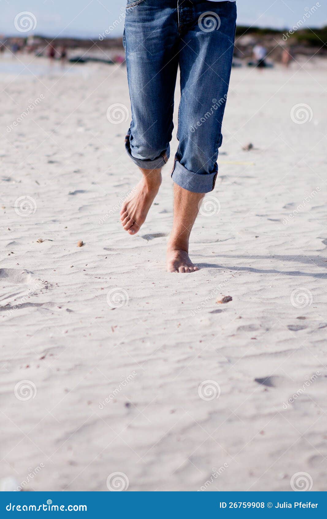 Barefoot in the Sand in Summer Holidays Relaxing Stock Photo - Image of ...