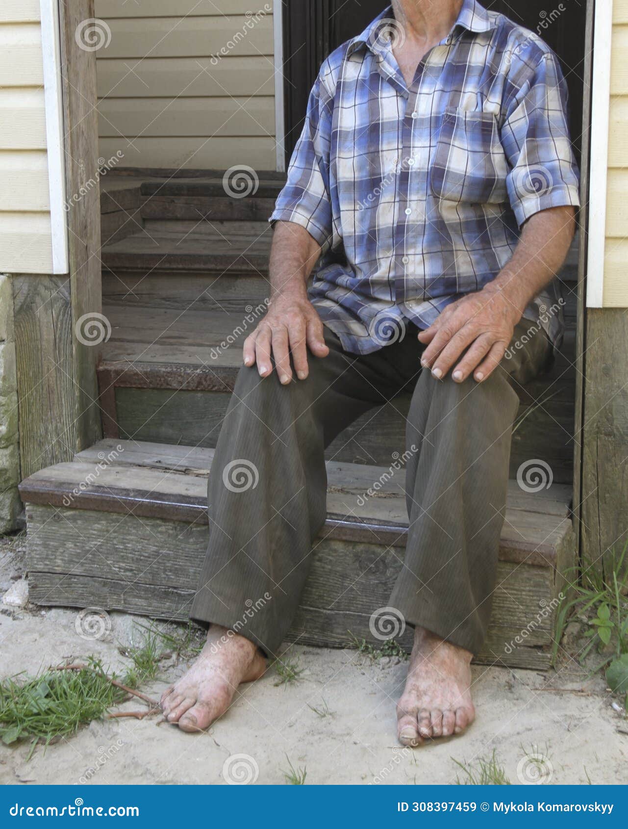 Barefoot senior man stock image. Image of adult, retired - 308397459