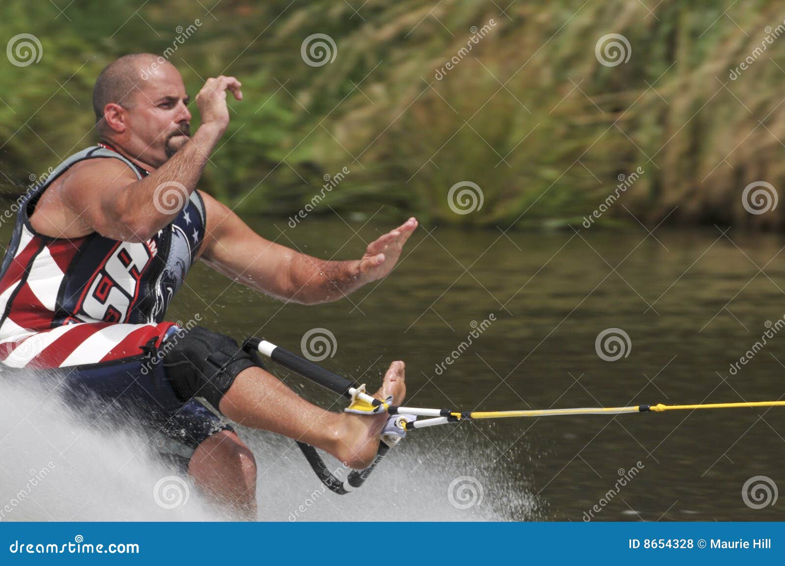 Barefoot Water Skier 04 stock photo. Image of team, slalom - 8654328