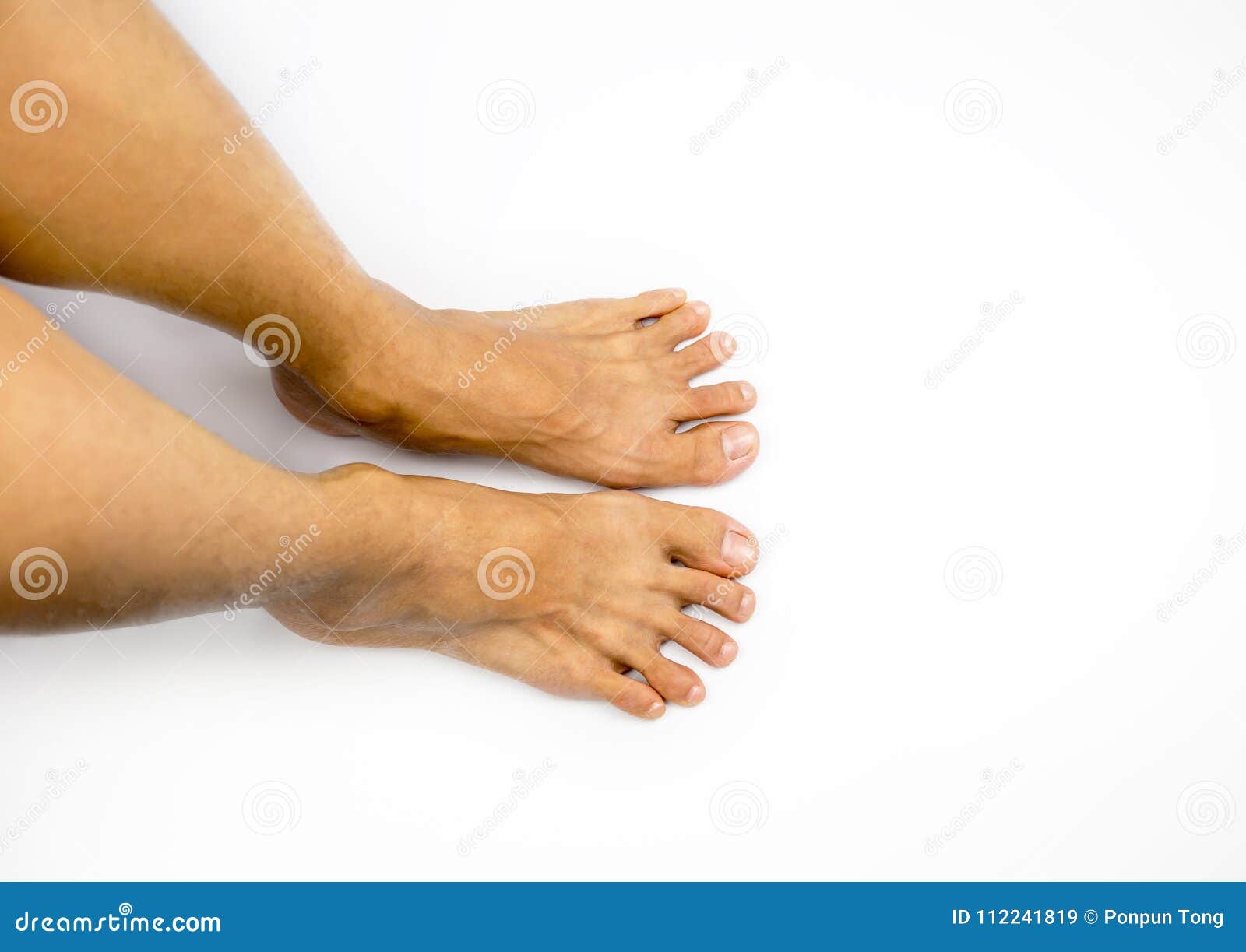 Barefoot on White Background, Looking Down View from Top Stock Image ...