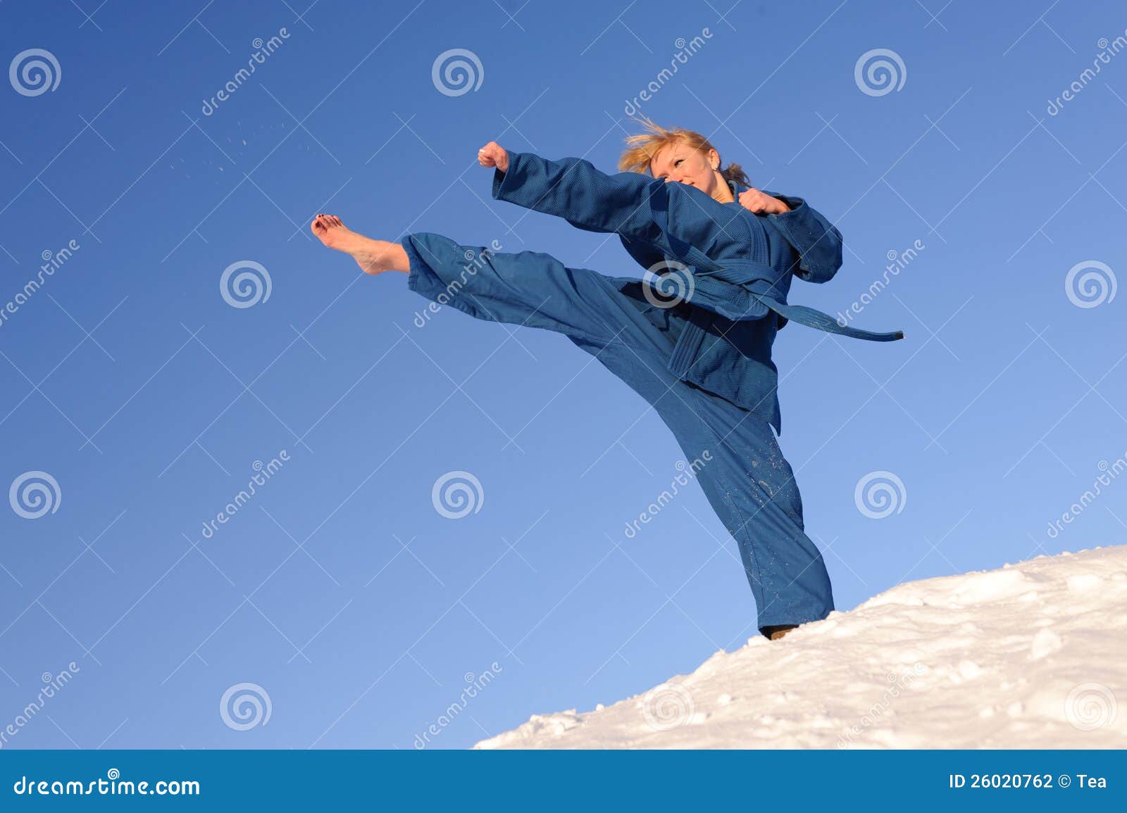 Barefoot Woman On The Snow Stock Photography - Image: 26020762