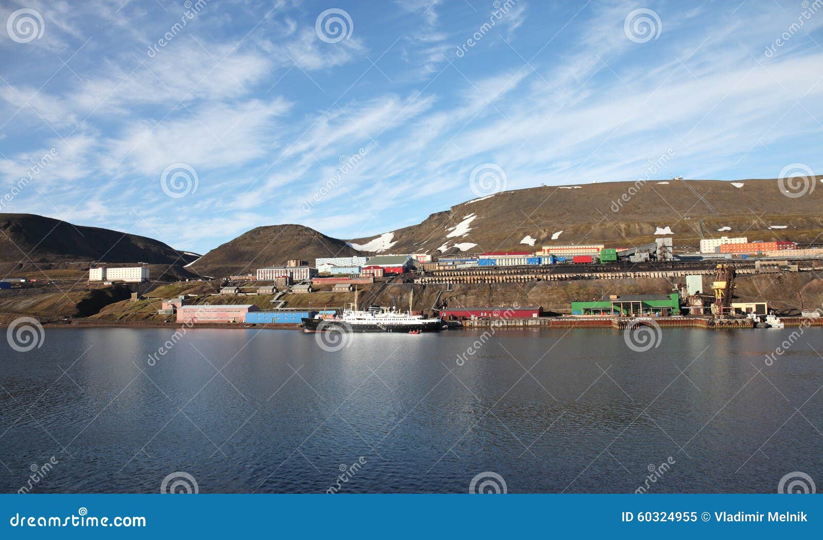 Barentsburg - Coal Mining Village in Svalbard Stock Image - Image of ...