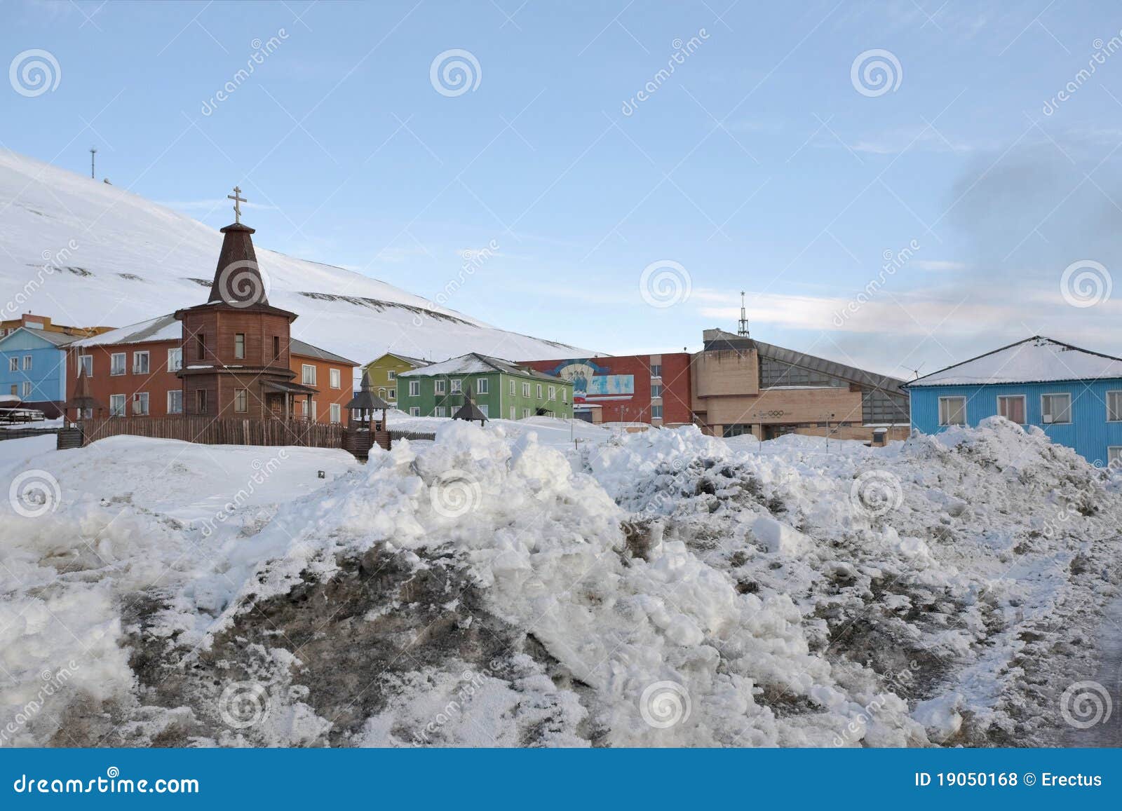 Barentsburg - Russian City in the Arctic Stock Photo - Image of ...