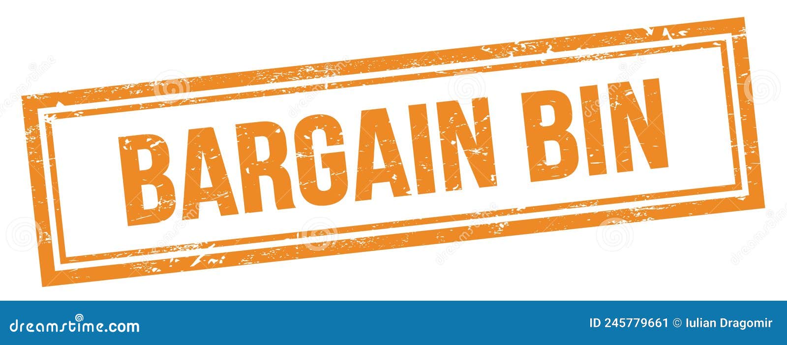BARGAIN BIN Text on Orange Grungy Vintage Stamp Stock Illustration ...
