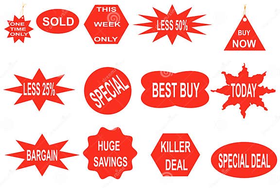 Bargain stickers stock vector. Illustration of isolated - 6344378