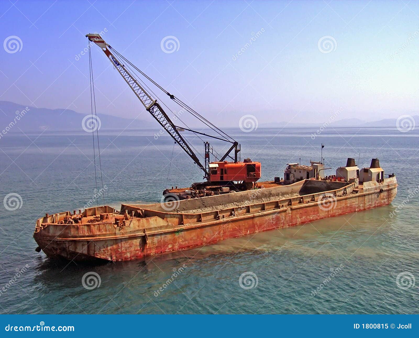 Barge stock image. Image of barge, boat, dredging, towboat - 1800815