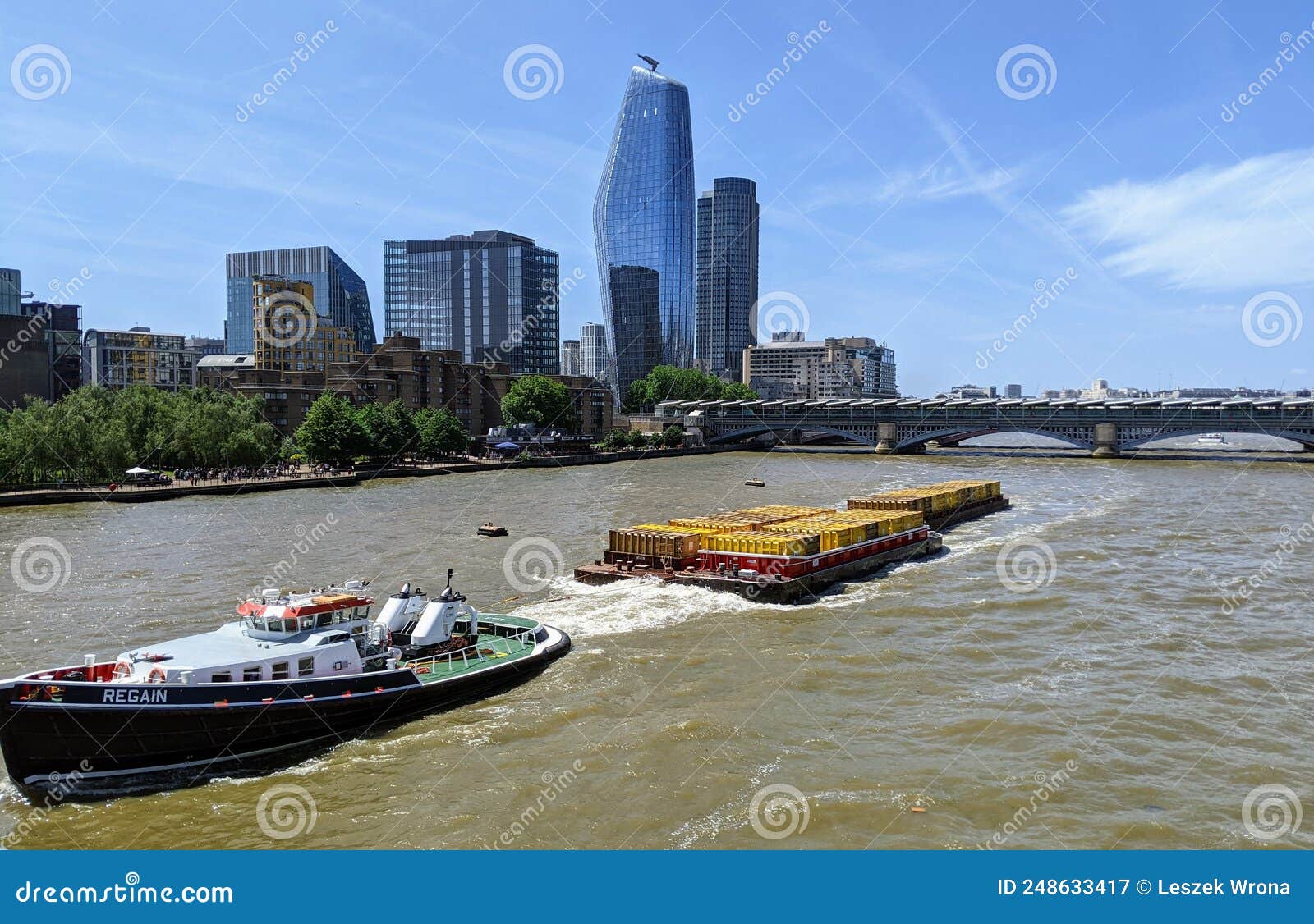Barge Boat on the River Thames in London, UK Editorial Photography ...