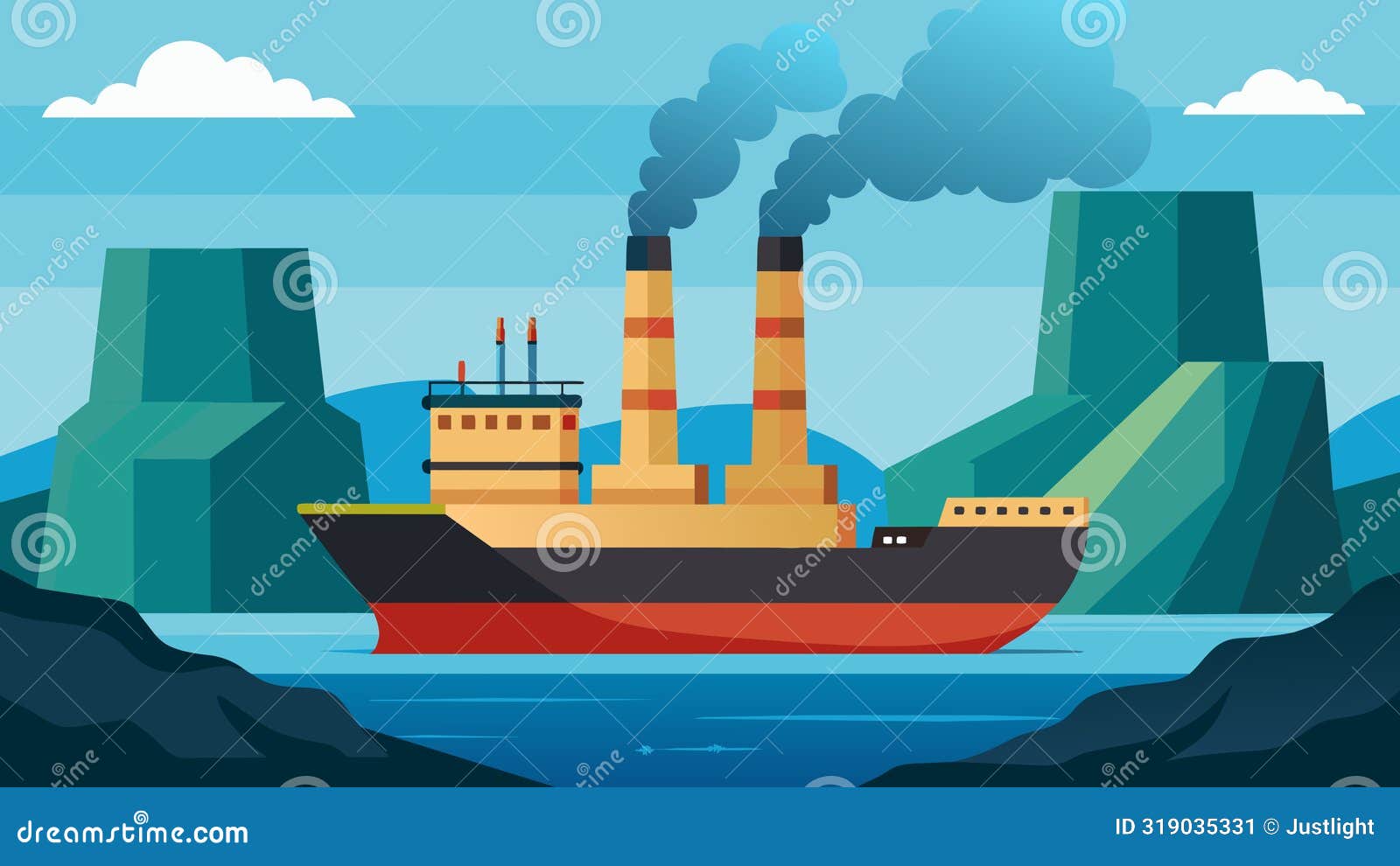The Barge Dwarfed By The Towering Stacks Of Coal Piled High Upon Its Deck Chugs Along With