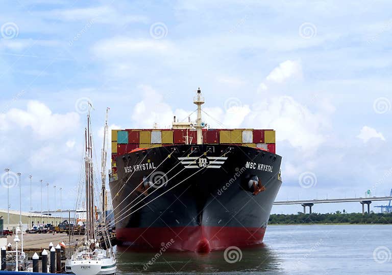 Barge front view editorial stock image. Image of channel - 328586629